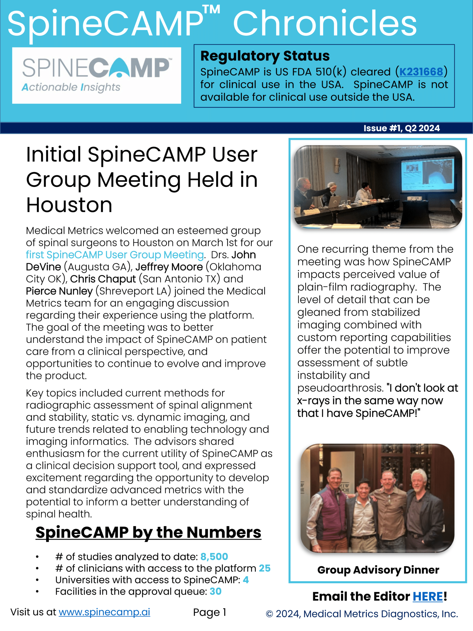 Check out our Newsletter! SpineCAMP™ Chronicles launches first edition ...