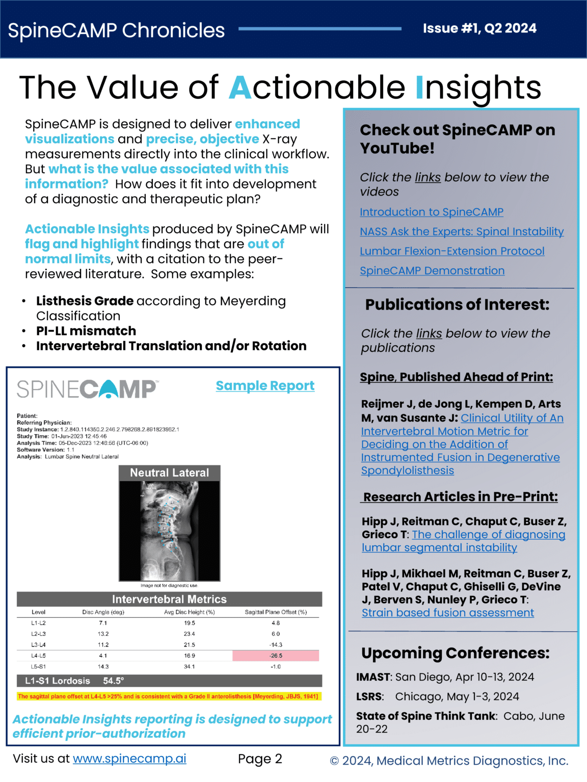 Check out our Newsletter! SpineCAMP™ Chronicles launches first edition ...